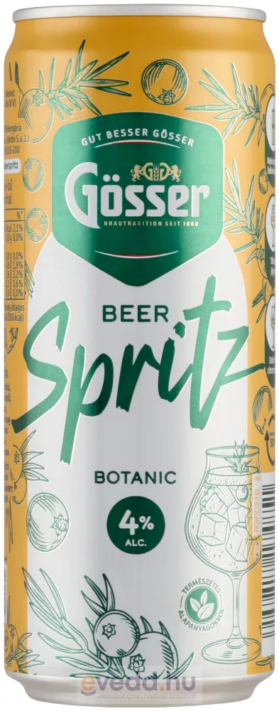 Gösser Beer Spritz 0,33L Botanic Dobozos Sör (DRS) - Evedd.h
